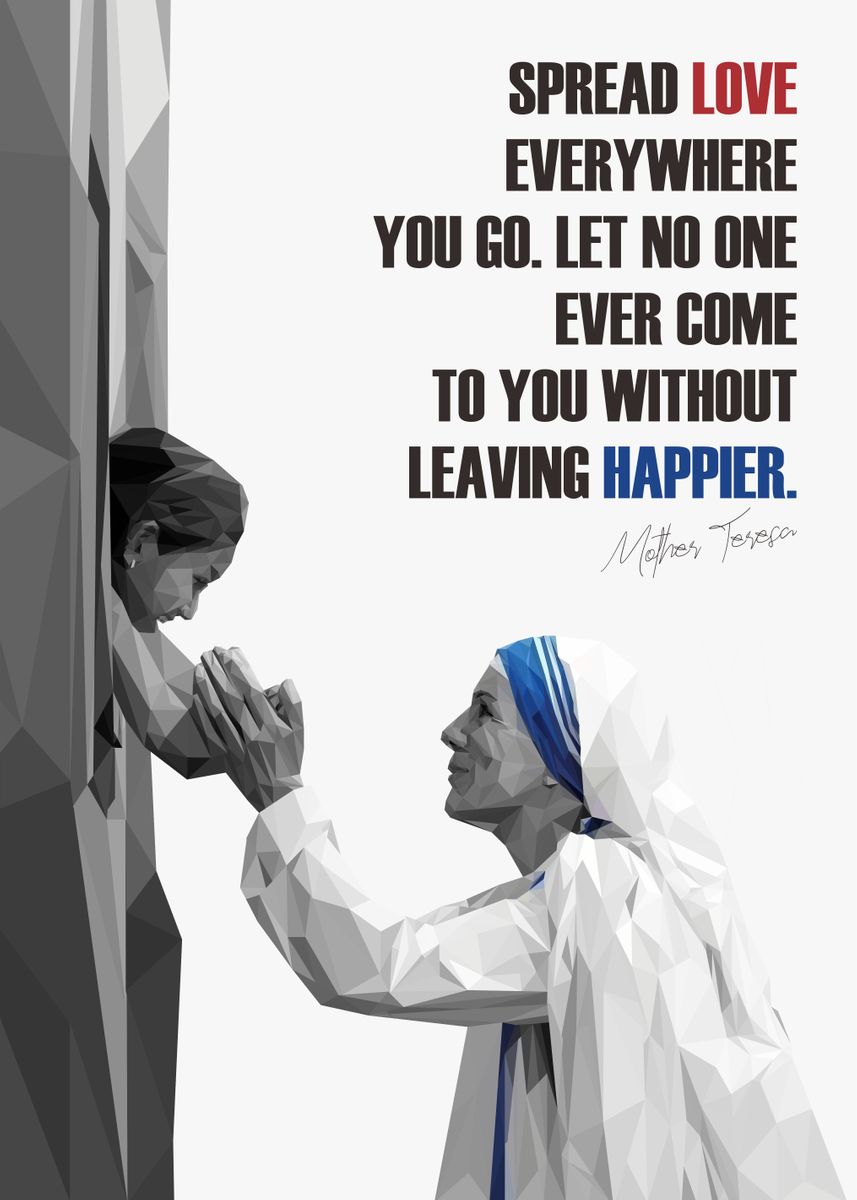 'mother teresa' Poster, picture, metal print, paint by Lowpoly Posters ...
