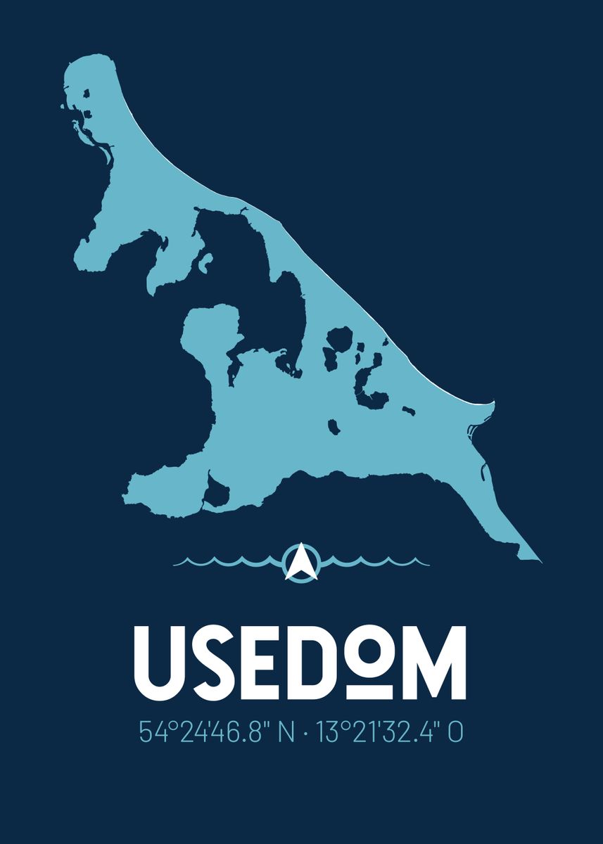 'Usedom Map Design' Poster by ViaMapia | Displate