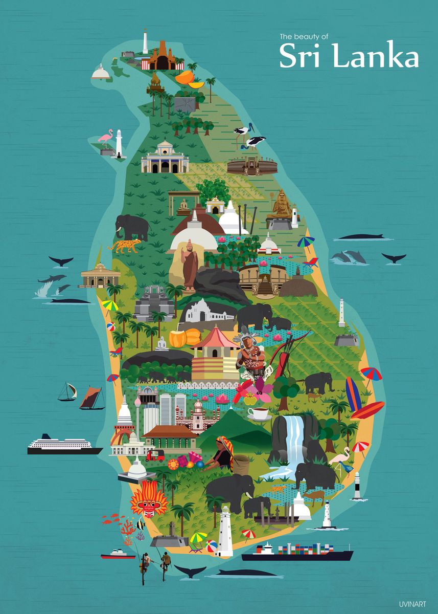 'Sri Lanka' Poster, picture, metal print, paint by Randula Gunasena ...