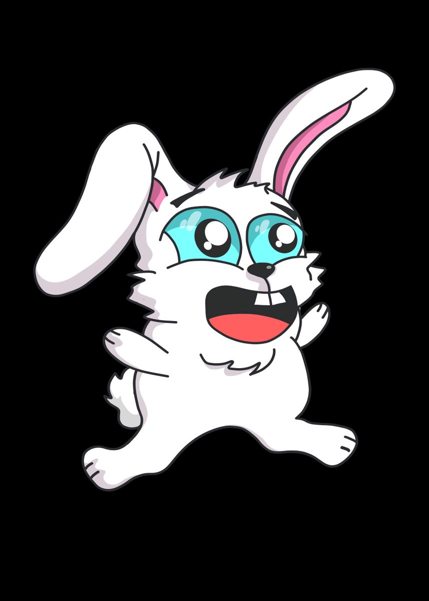 'Funny Cartoon Bunny Cute' Poster, picture, metal print, paint by Foxxy ...