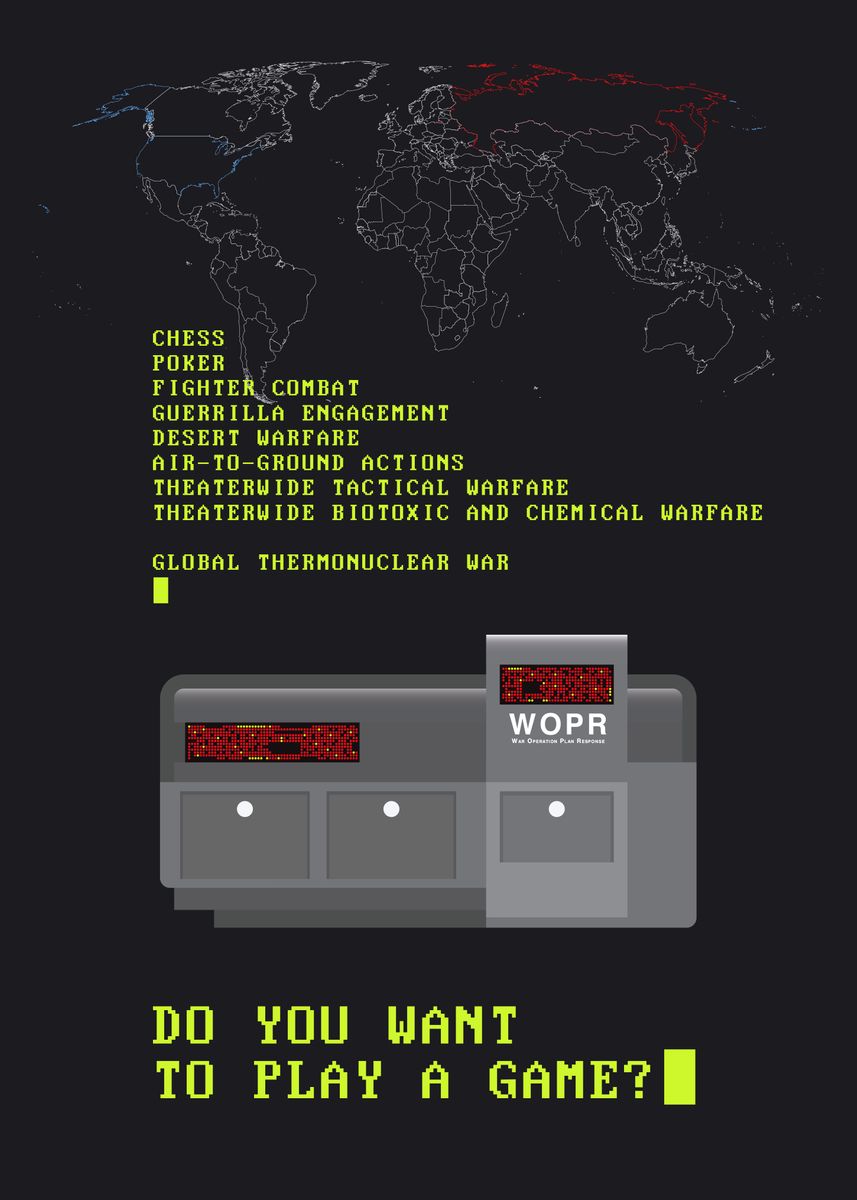 'WarGames Nuclear War' Poster, picture, metal print, paint by PixelBase ...