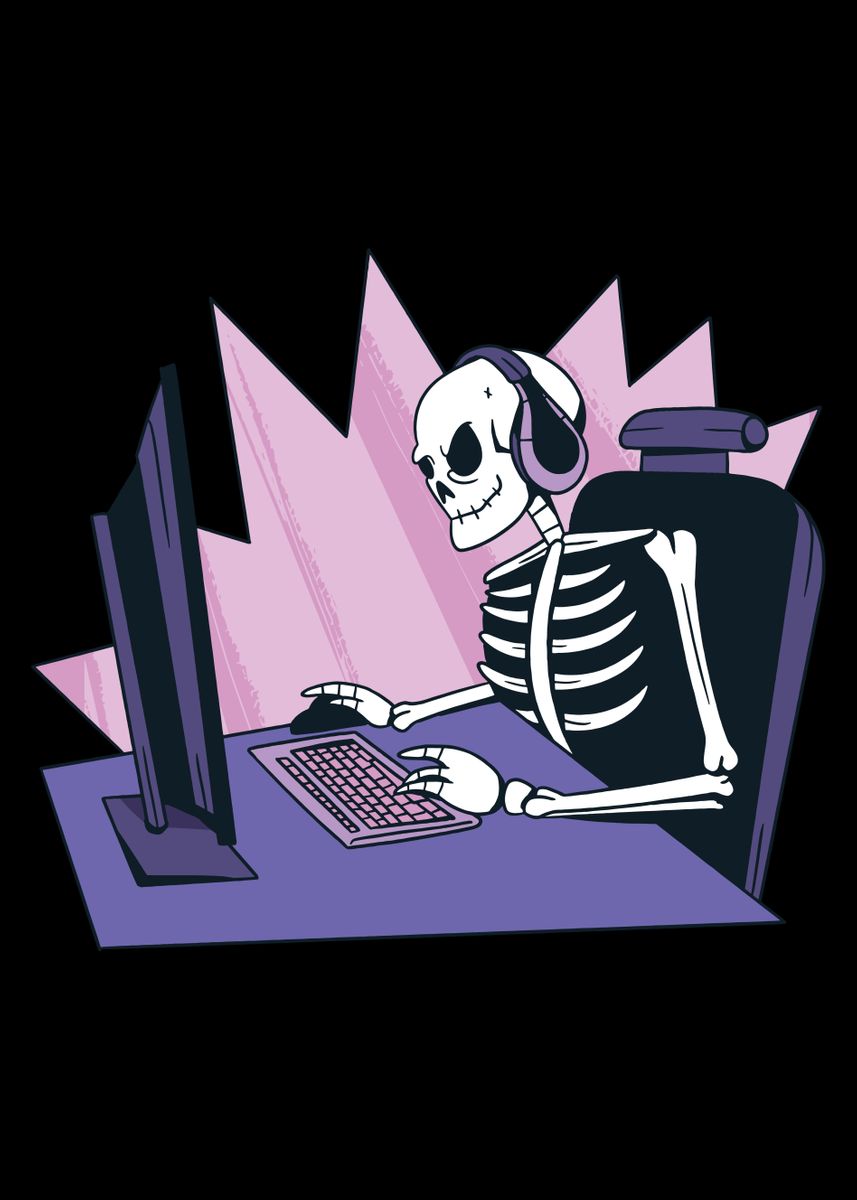 'GAMER SKELETON' Poster by thetshirtshop2020 | Displate