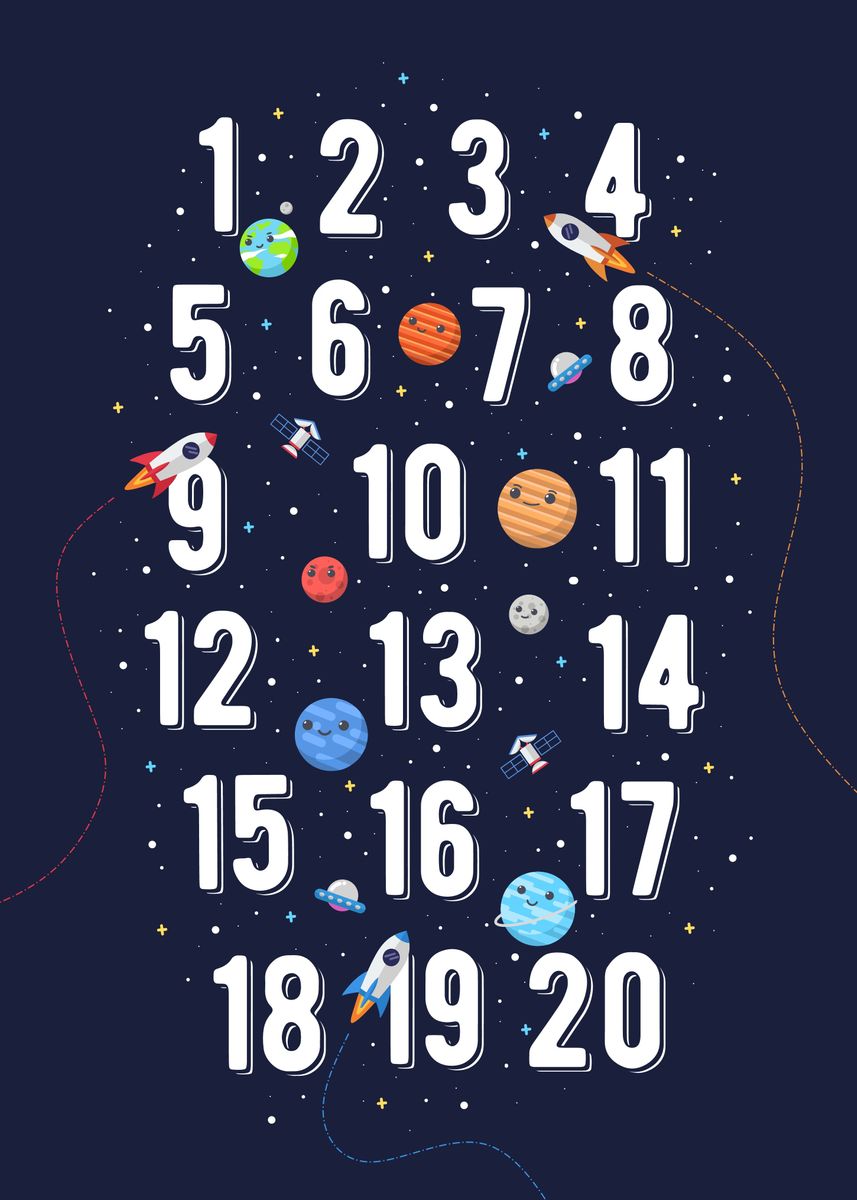 'number' Poster, picture, metal print, paint by Yahya Art | Displate