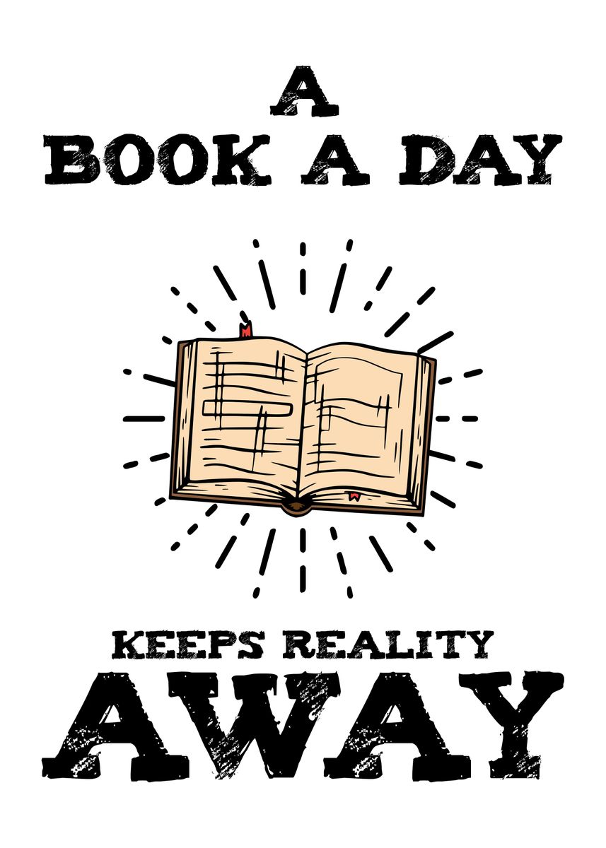 'Funny Book Quote Decor ' Poster by Decoratier Qwerdenker | Displate