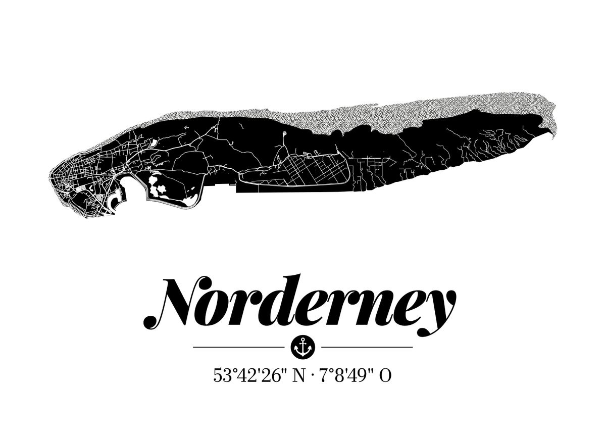 'Norderney Design Map' Poster by ViaMapia | Displate