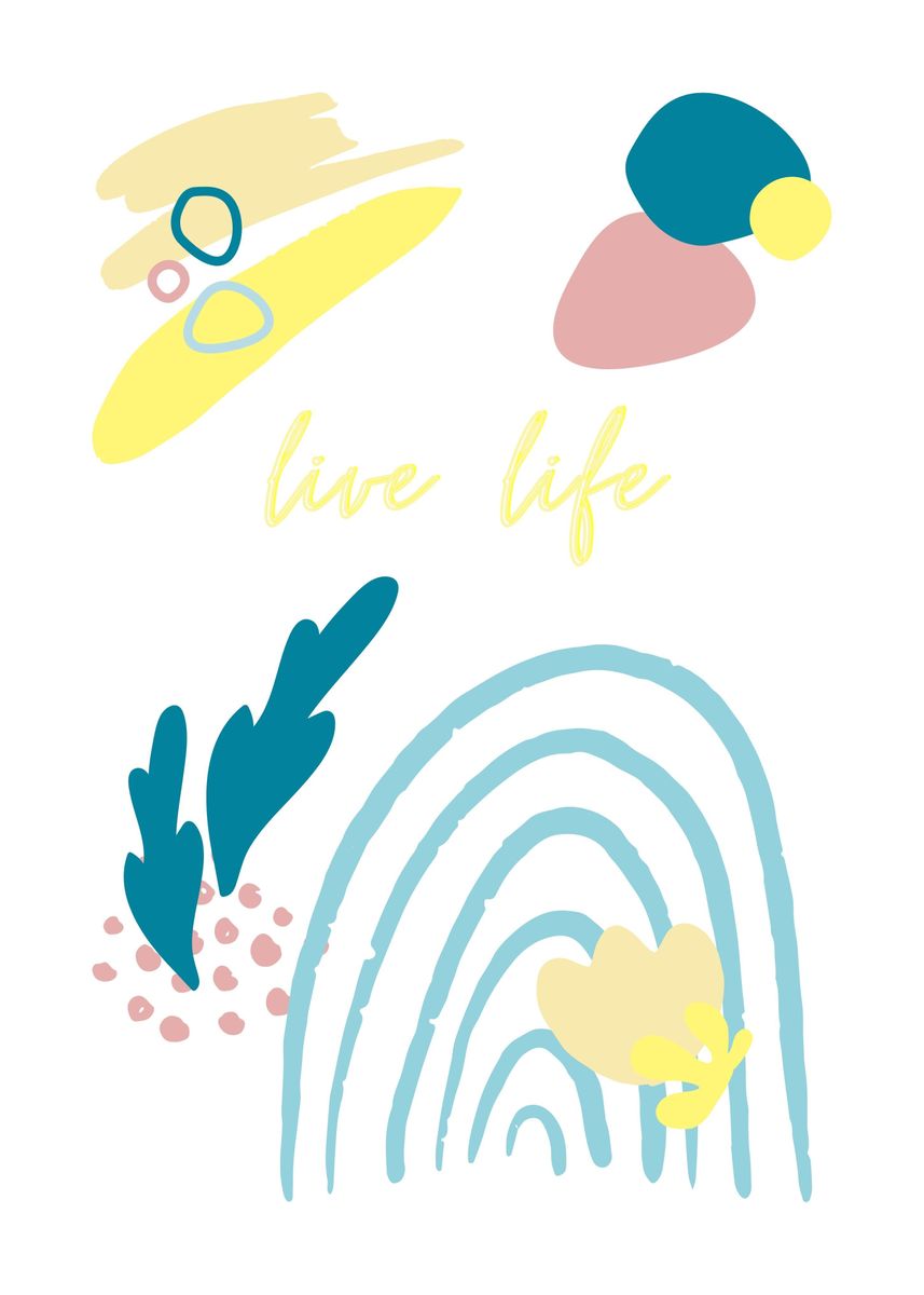 'Live Life Modern Art' Poster by SoulArt Shop | Displate