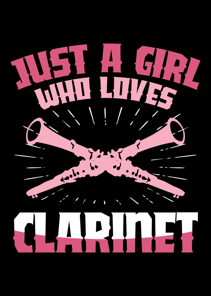 'A girl who loves clarinet' Poster, picture, metal print, paint by ...