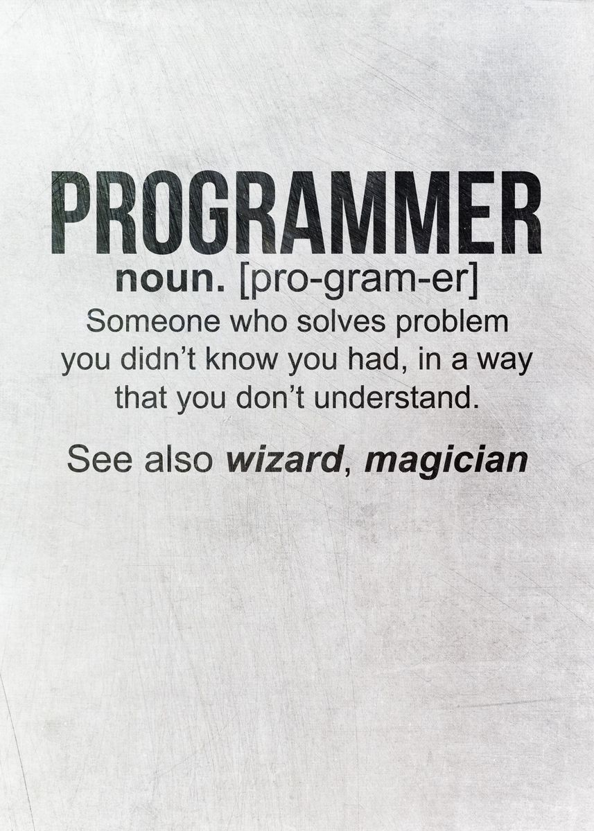 'Programmer Definition' Poster, picture, metal print, paint by ...