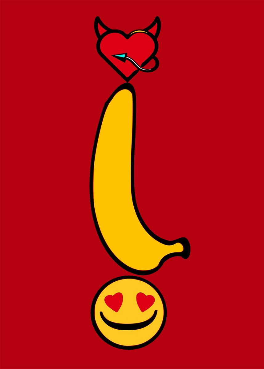 ' Happy Devilish Banana' Poster, picture, metal print, paint by Sarang ...