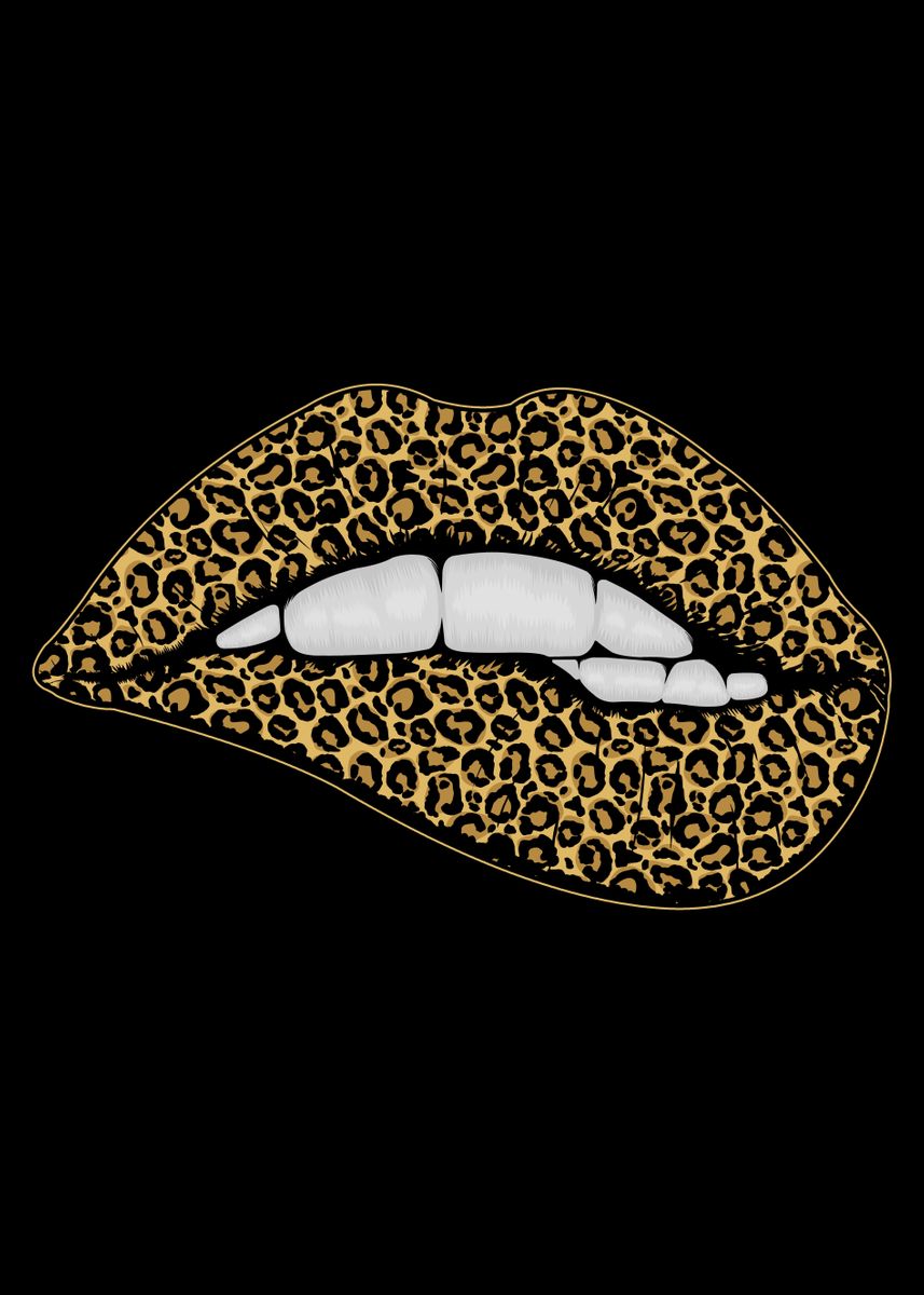 'Lips Leopard Pattern' Poster by schmugo | Displate