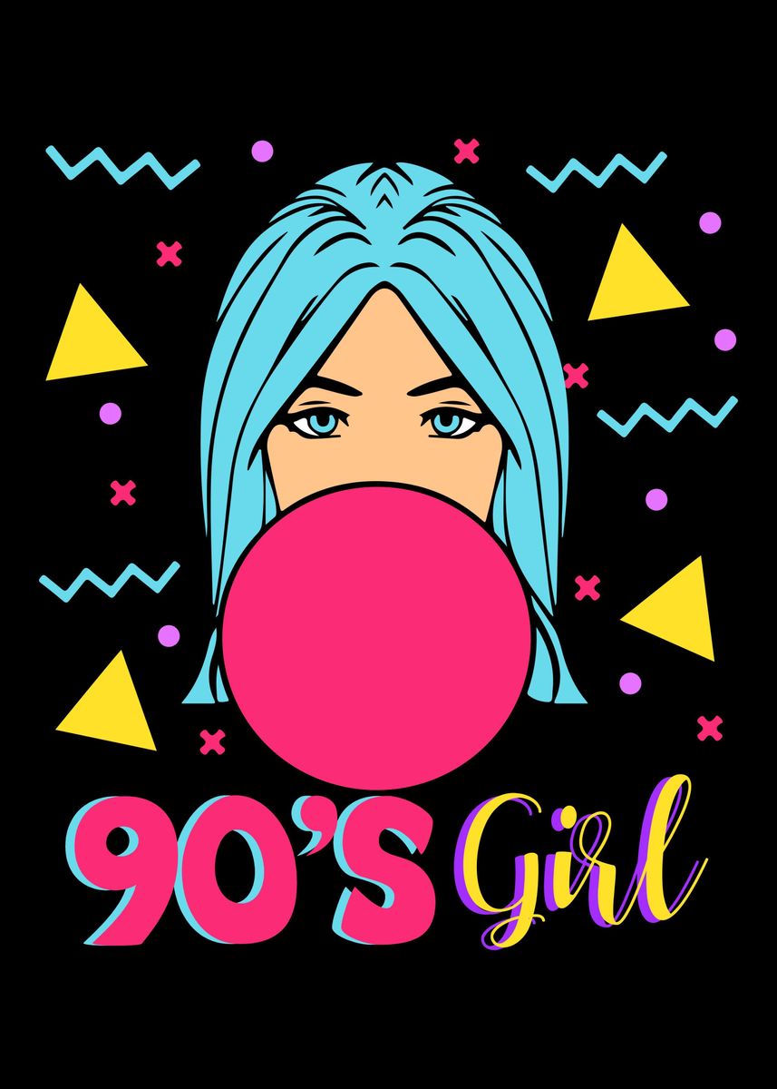 '90s Girl 90s 1990s Women' Poster, picture, metal print, paint by ...