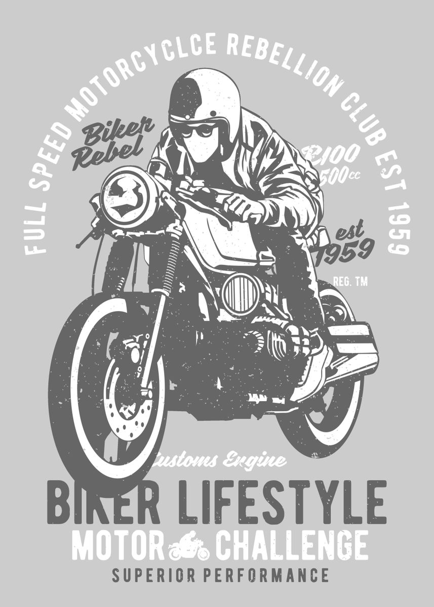 'Biker Lifestyle' Poster, picture, metal print, paint by ...
