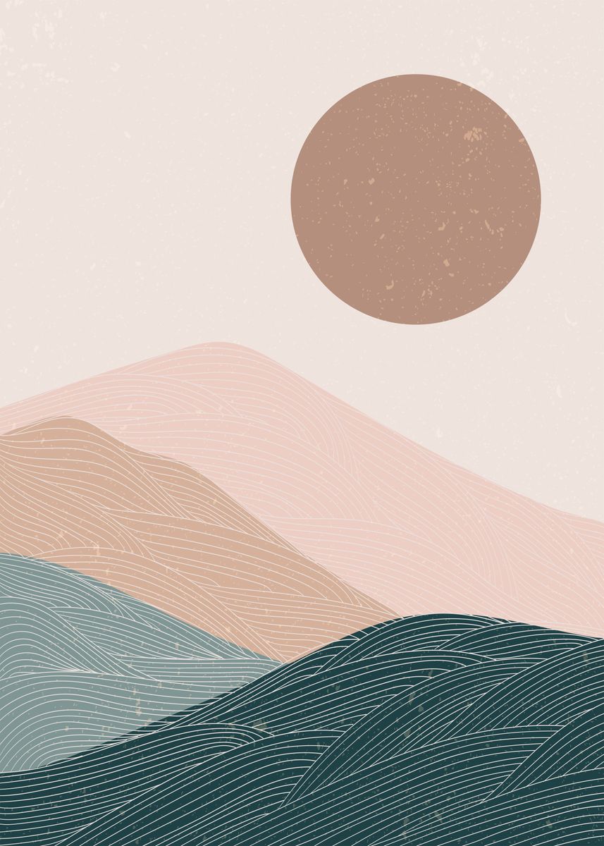 'Abstract Sunrise Mountains' Poster by Kunyah | Displate