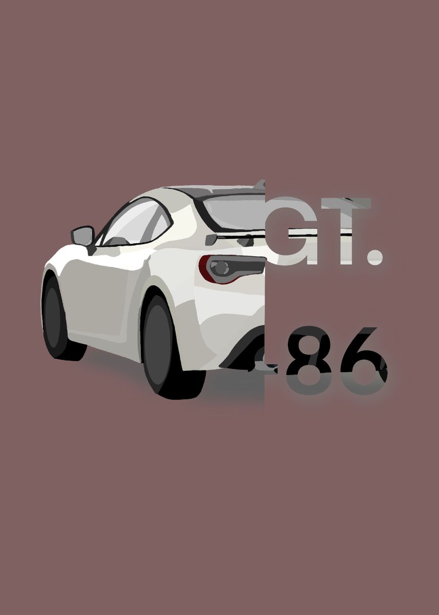 'Toyota GT86' Poster, picture, metal print, paint by Sophie | Displate