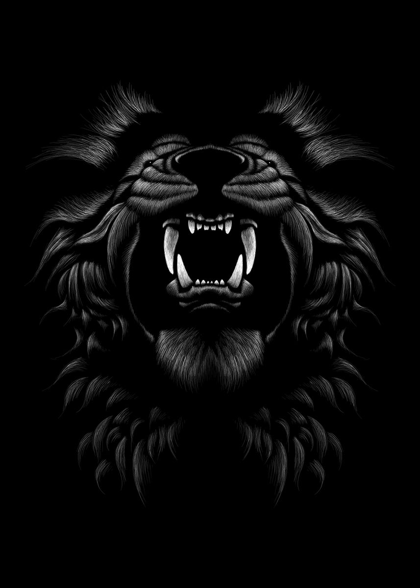 'Lion' Poster, picture, metal print, paint by The Matrix | Displate