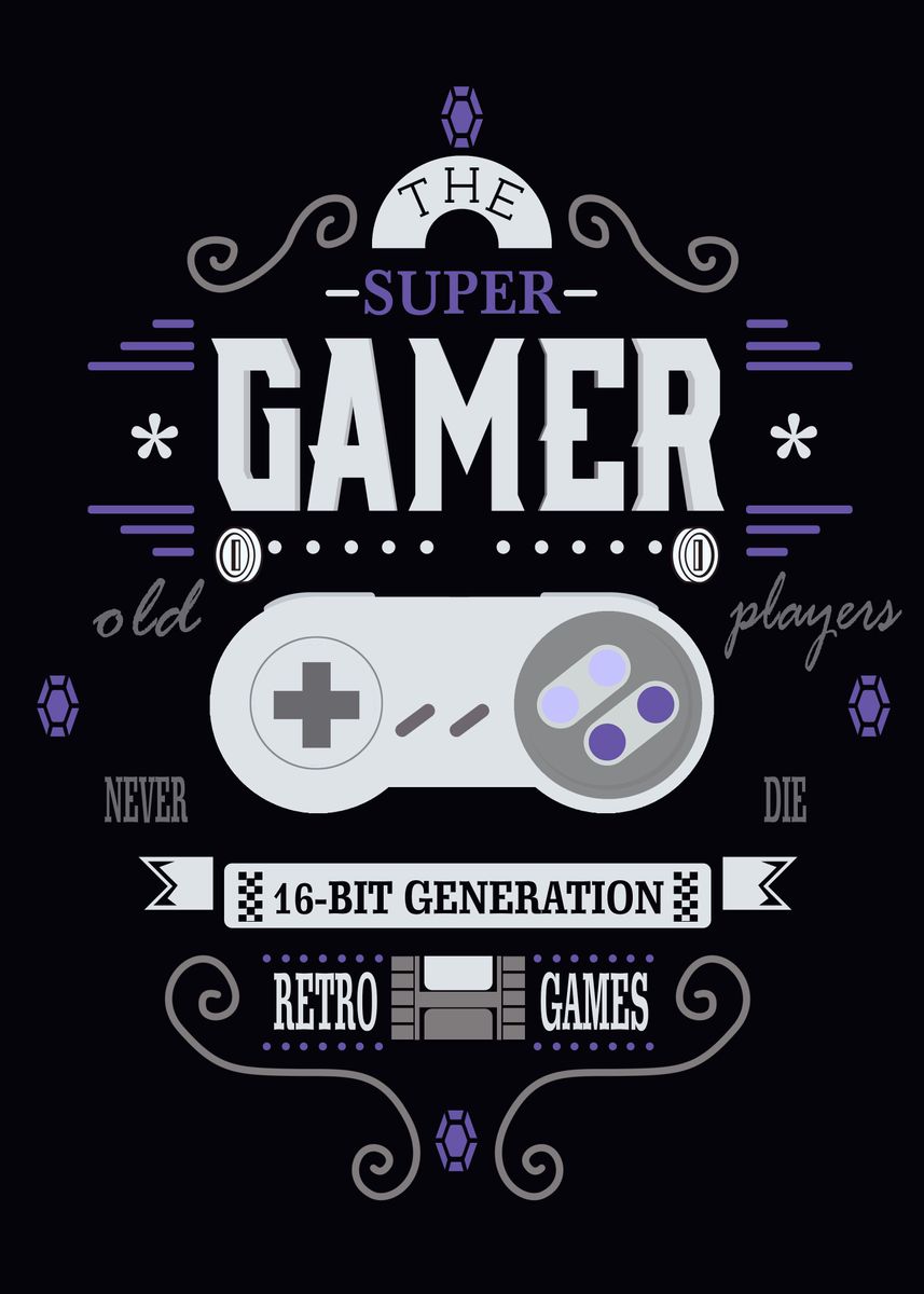 'Retro Gamer' Poster, picture, metal print, paint by Bruno Macedo ...