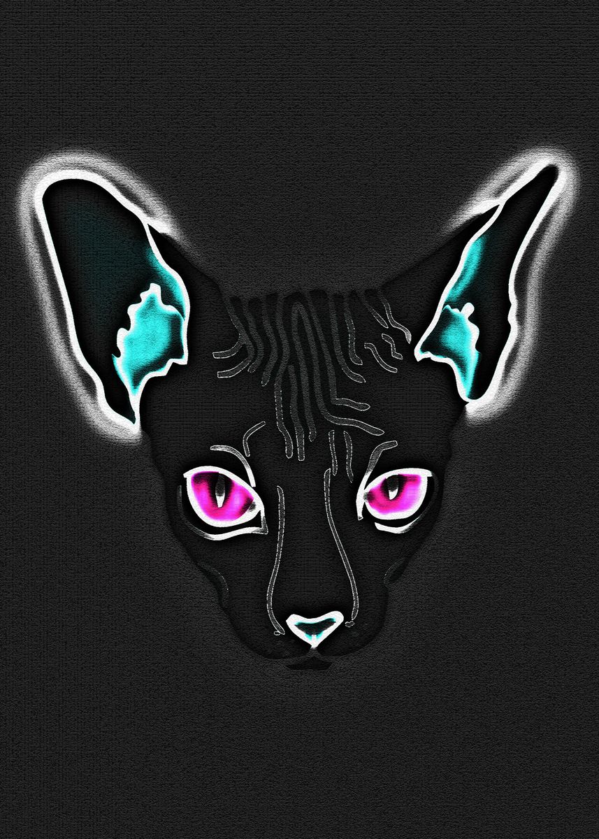 'Glowing feline ' Poster by ANDRE MCKAY | Displate