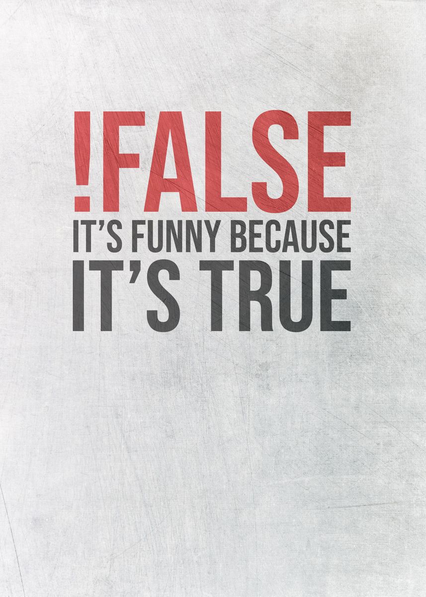 'Programmer False Funny' Poster, picture, metal print, paint by ...