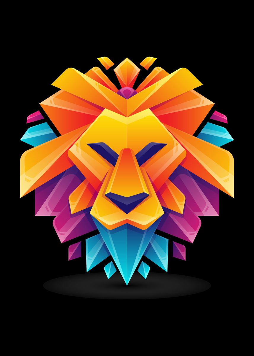 'Lion' Poster, picture, metal print, paint by The Matrix | Displate