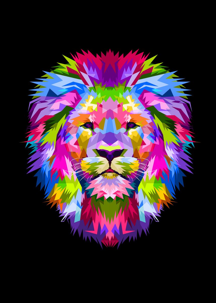 'Lion' Poster, picture, metal print, paint by The Matrix | Displate