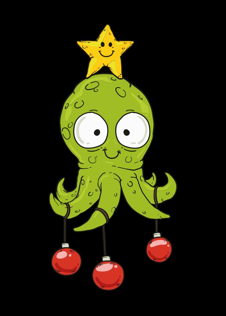 'Octopus Christmas Xmas' Poster by HumbaHarry Geitner | Displate