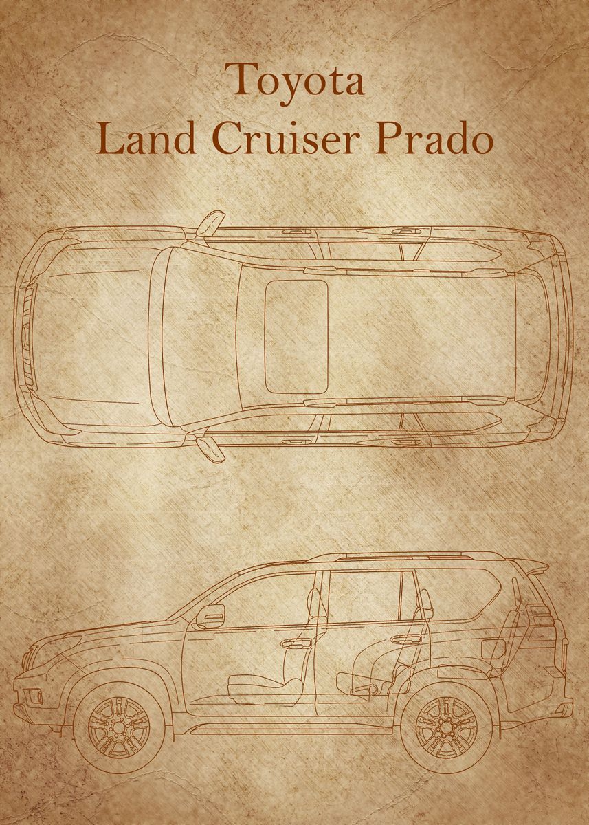 'toyota land cruiser prado ' Poster, picture, metal print, paint by ...