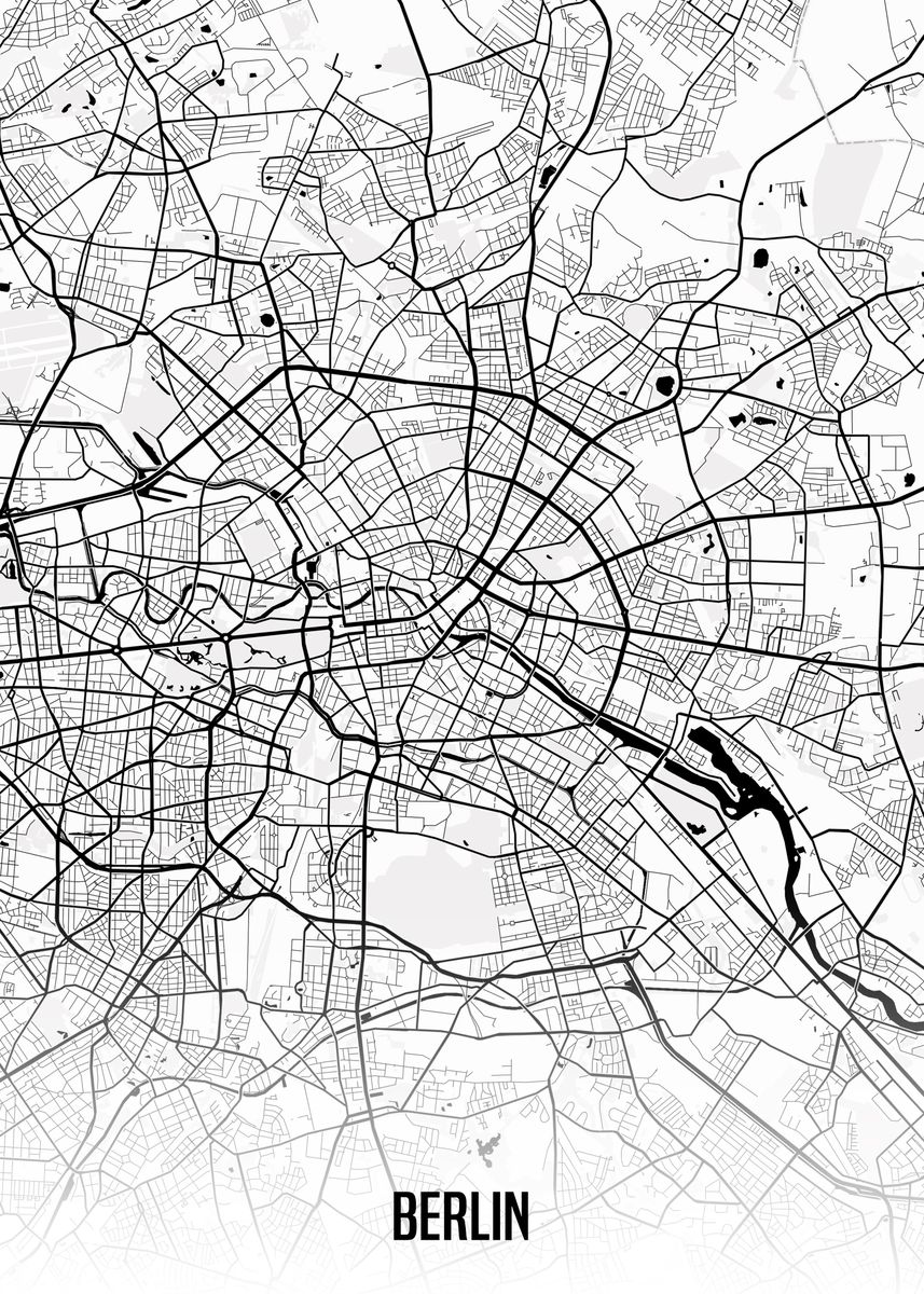 'Berlin map' Poster by Stefano Lunghi | Displate