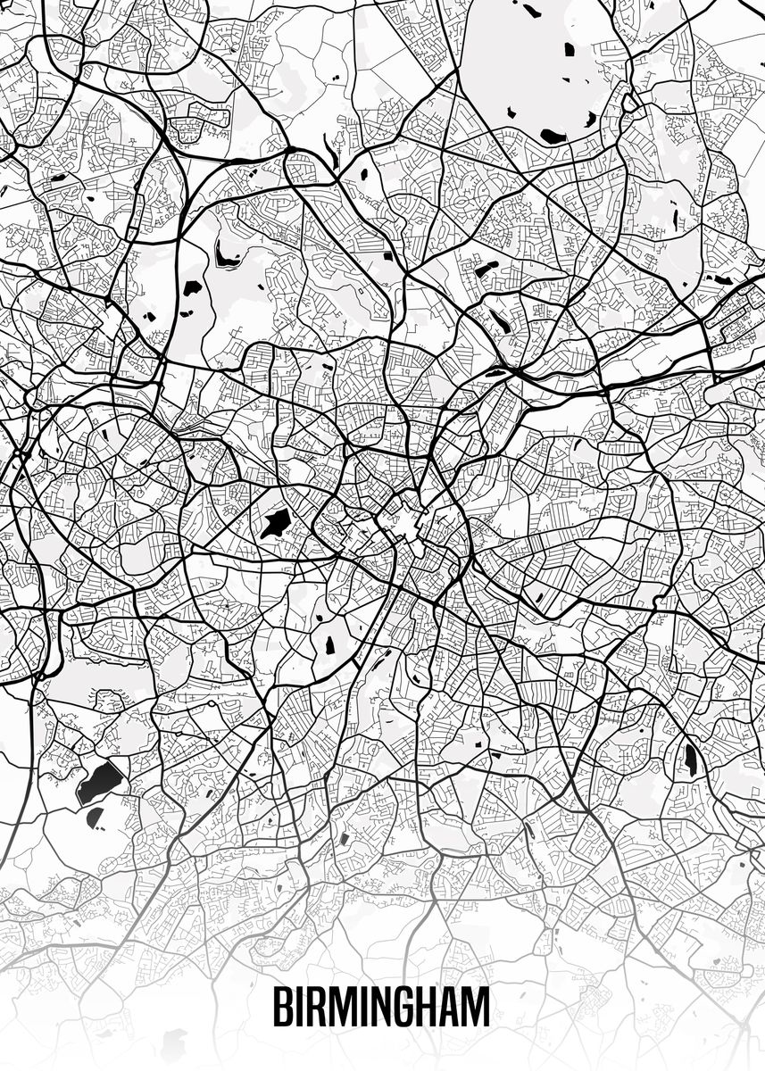 'Birmingham map' Poster, picture, metal print, paint by LUNGHISTE ...