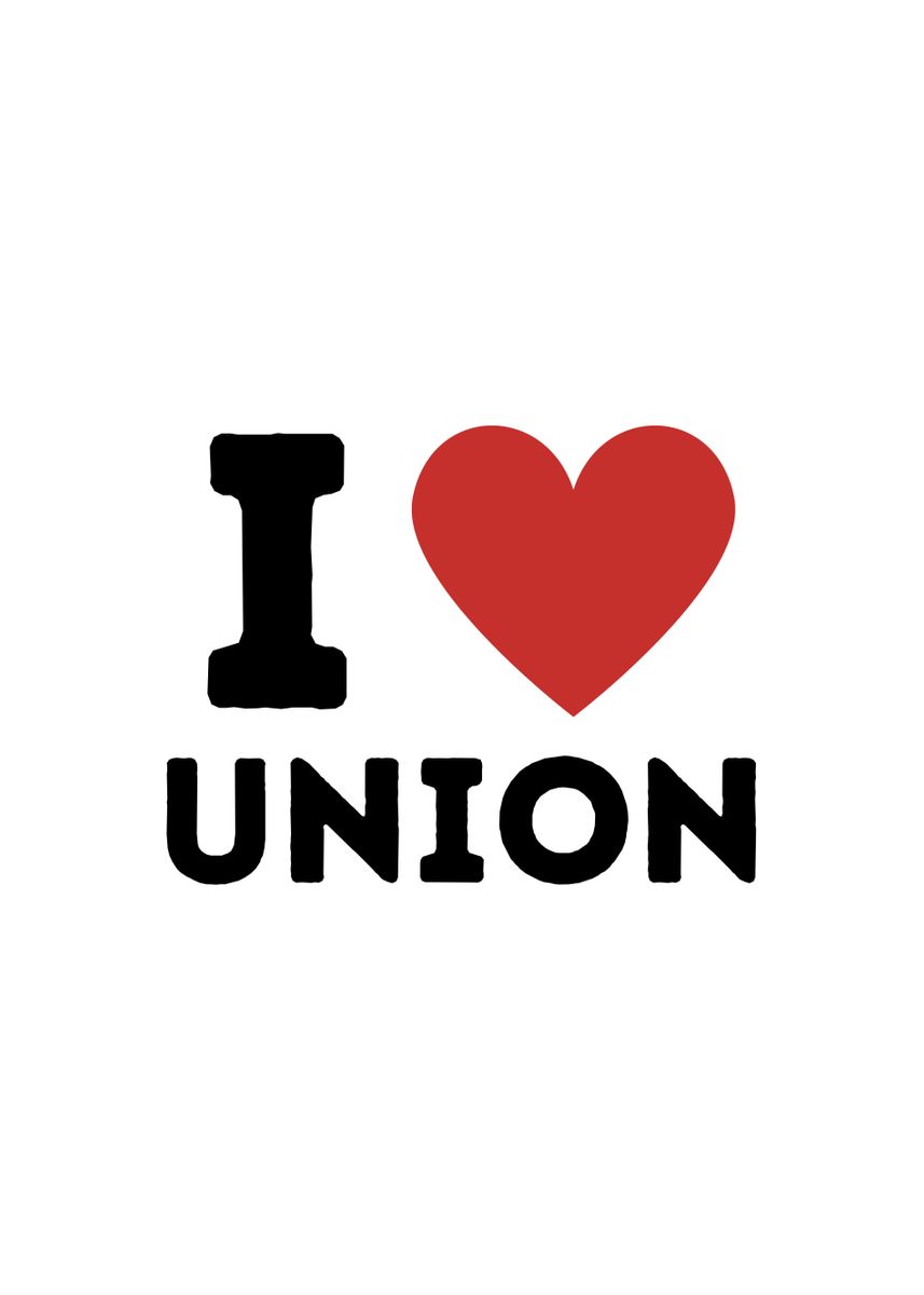 'I Love Union Simple Heart' Poster, picture, metal print, paint by ...