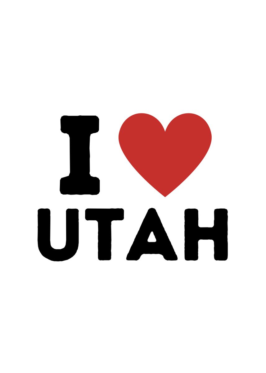 'I Love Utah Simple Heart' Poster, picture, metal print, paint by James ...