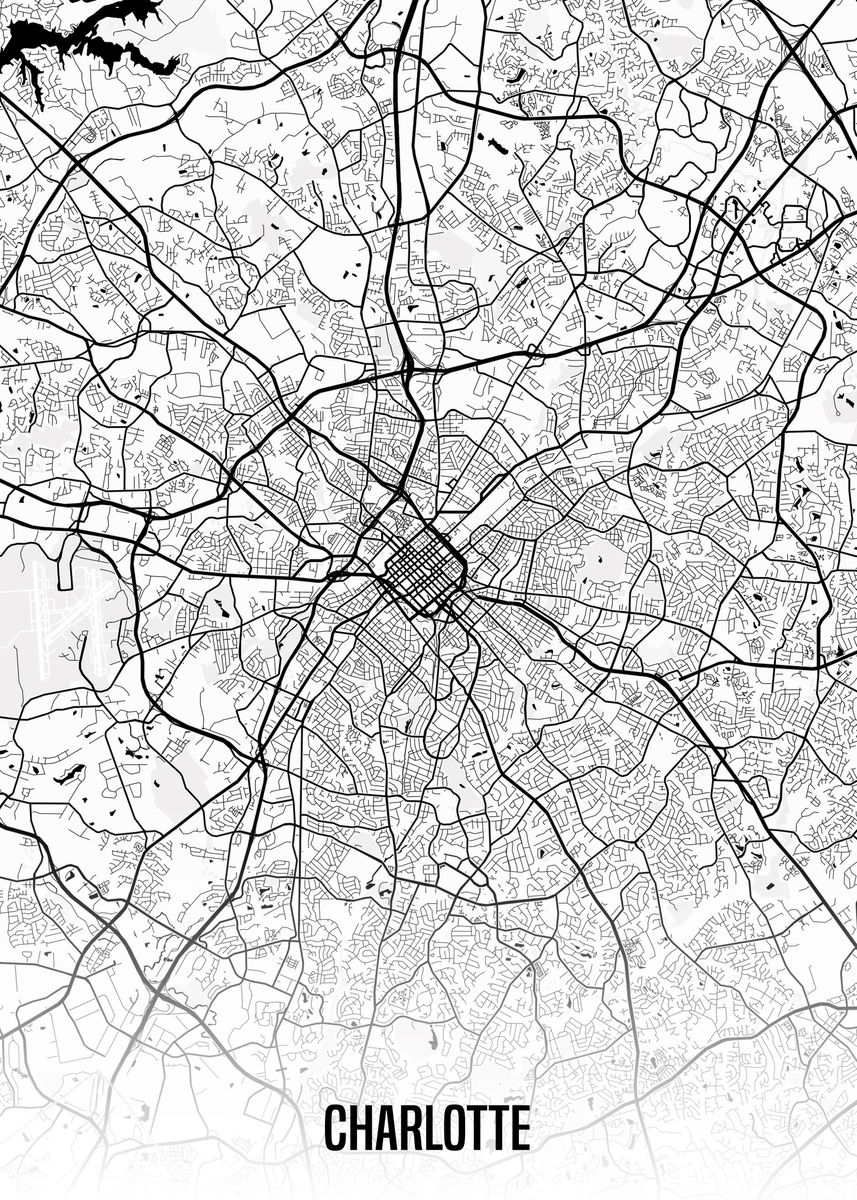 'Charlotte map' Poster, picture, metal print, paint by LUNGHISTE | Displate