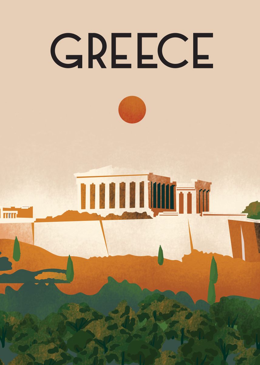 'Greece Travel poster ' Poster, picture, metal print, paint by Caravan ...