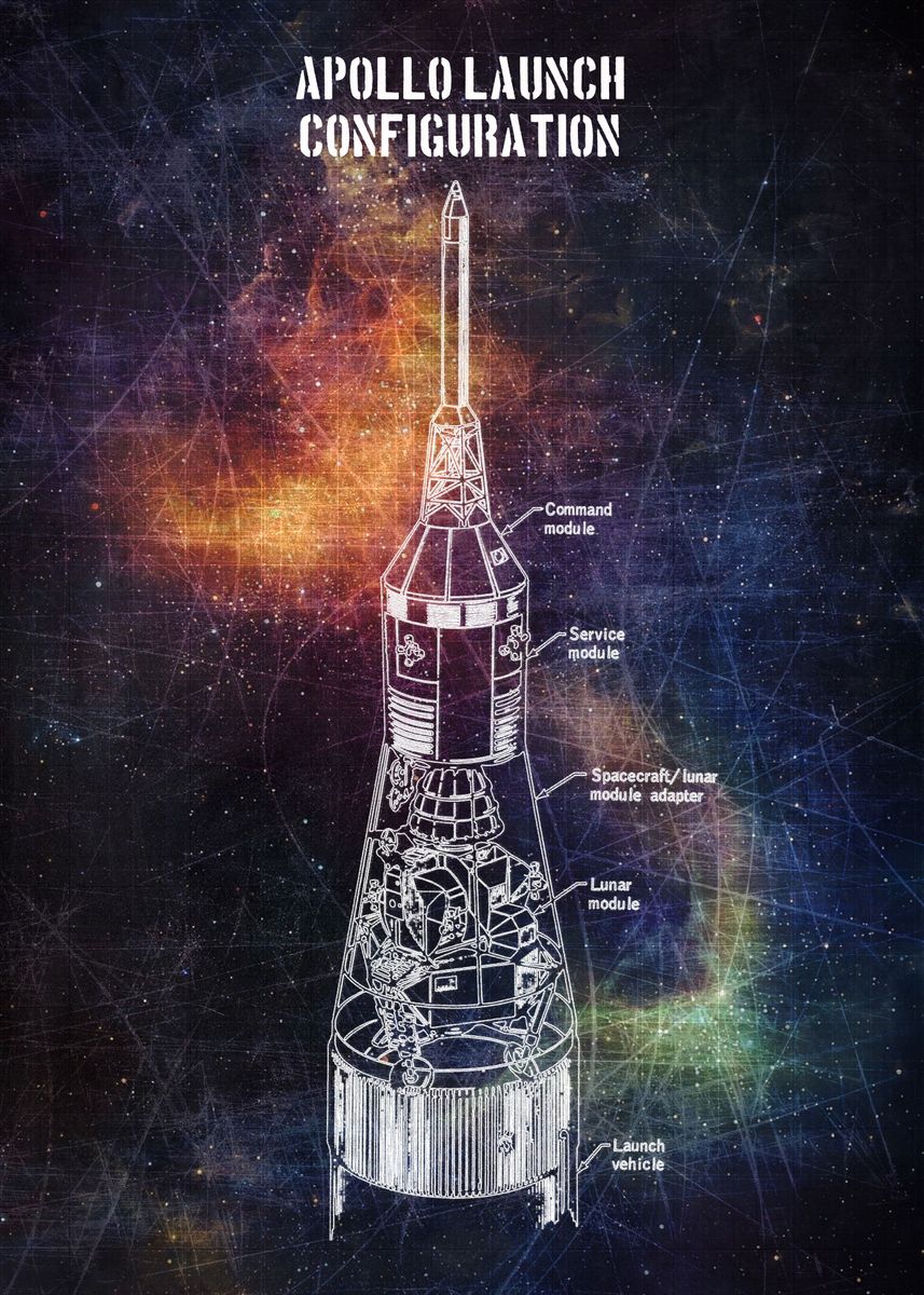 'apollo launch' Poster, picture, metal print, paint by MAXART DESIGN ...