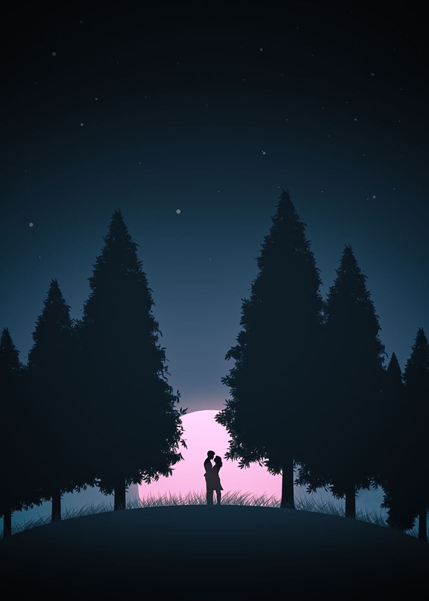 'A Romantic Night' Poster, picture, metal print, paint by Abdelrahman ...