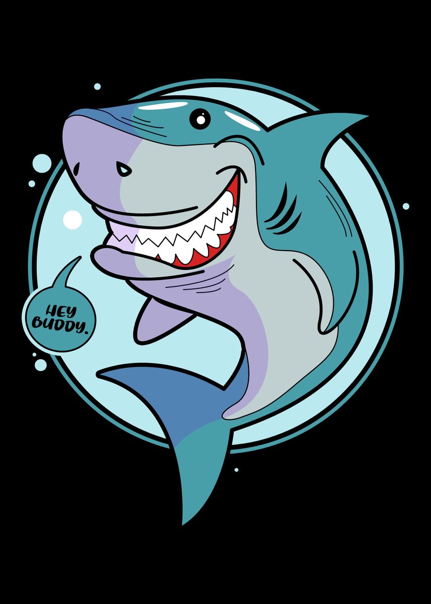 'Funny Shark Smile' Poster by FunnyGifts | Displate
