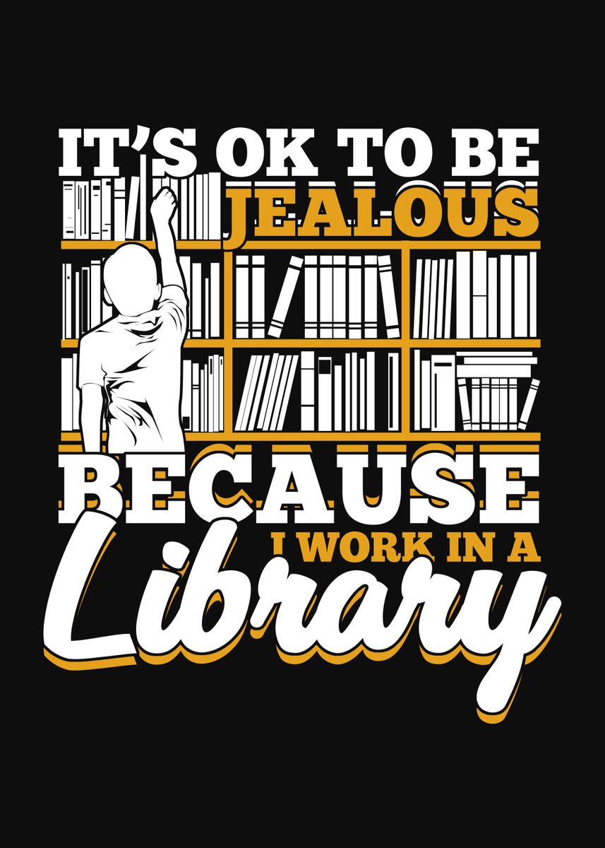 'Library Librarian Design ' Poster by Marcel Doll | Displate