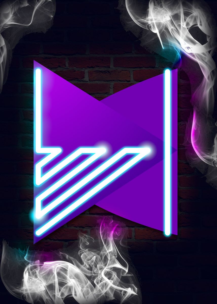 'Neon Sign Alphabet H' Poster, picture, metal print, paint by Thanatu5 ...