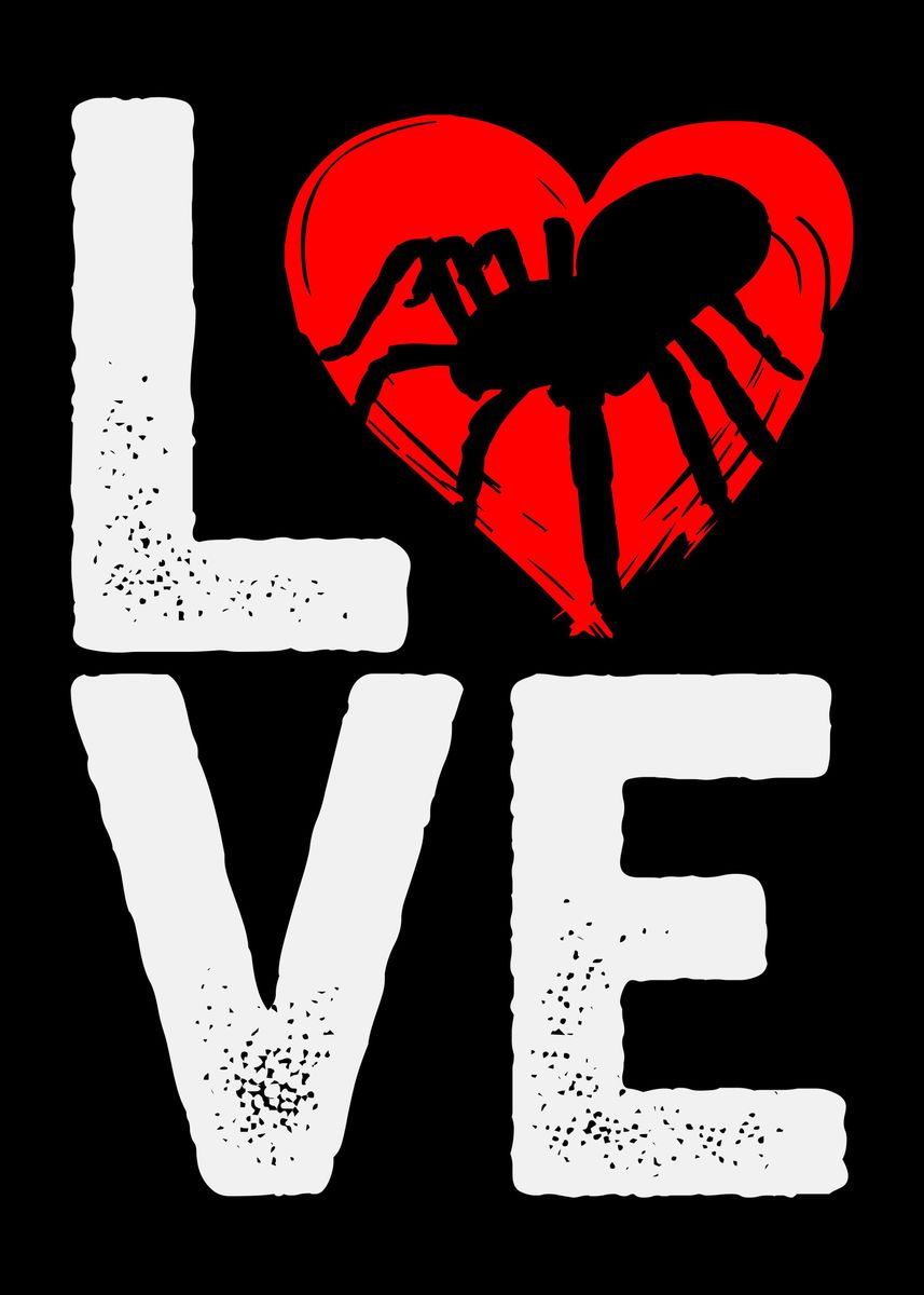 'Tarantula Love Heart' Poster, picture, metal print, paint by ...