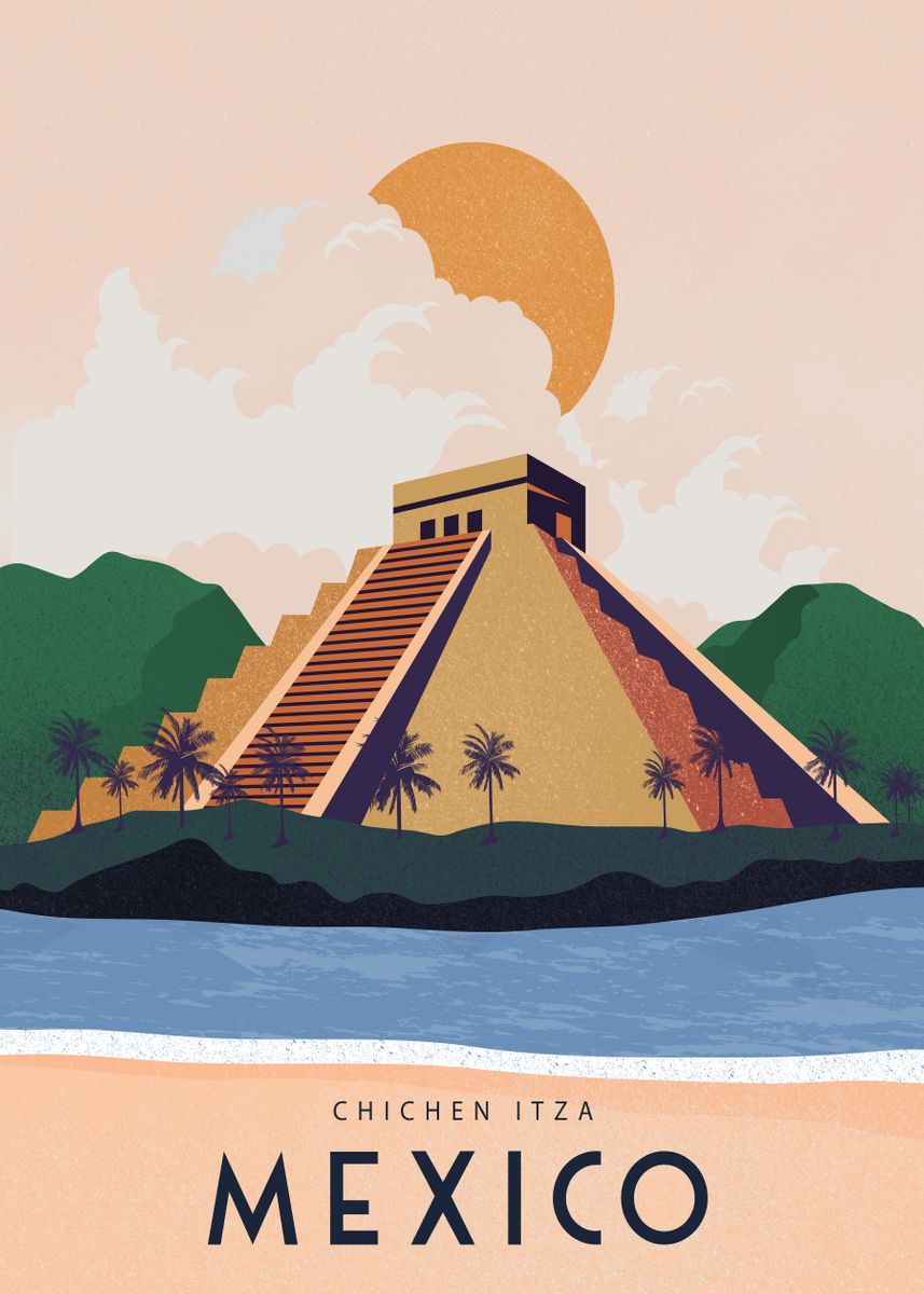 'Mexico travel poster' Poster, picture, metal print, paint by Caravan ...