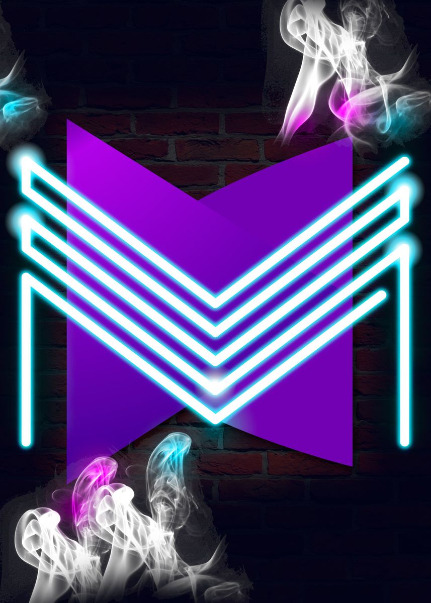 'Neon Sign Alphabet M' Poster by Thanatu5 | Displate