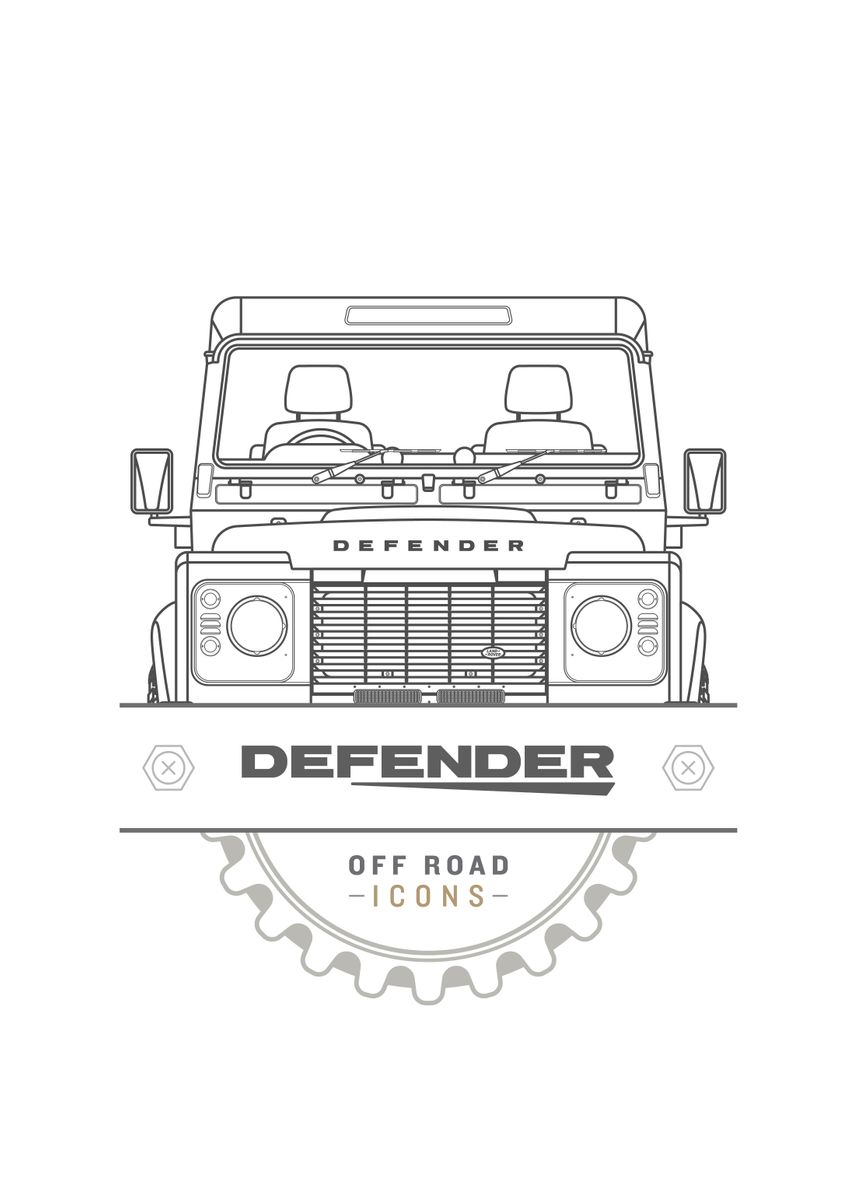 'Defender badge' Poster by Off Road Icons Design | Displate