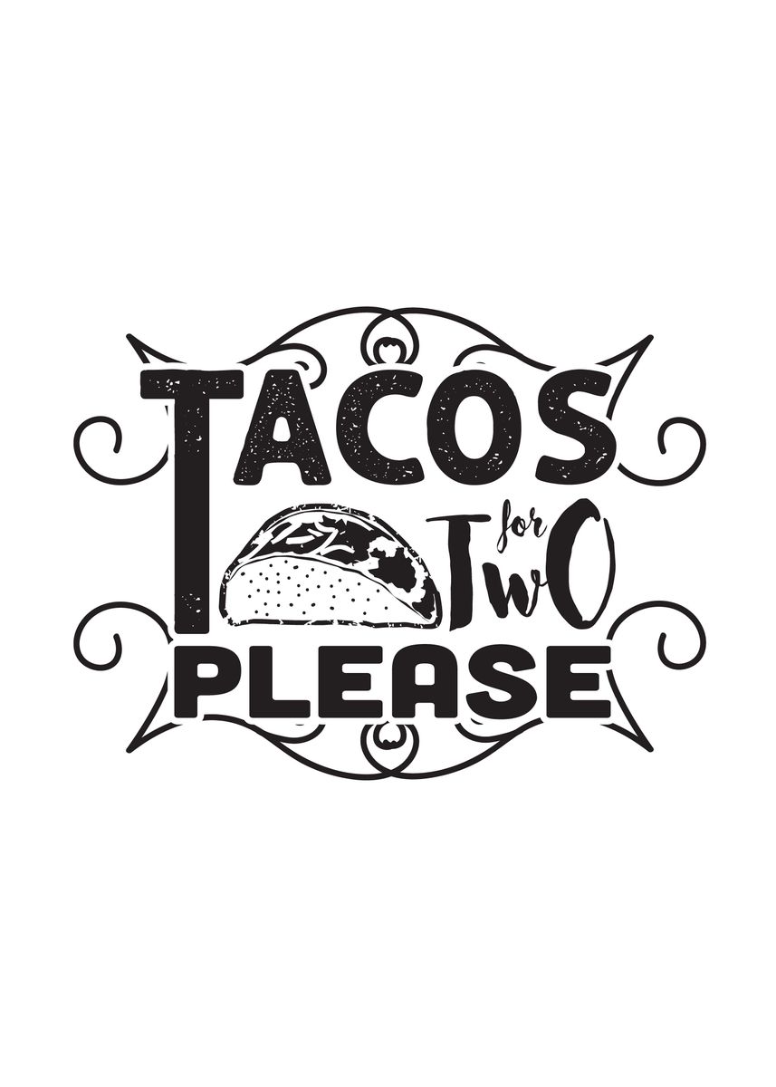 'Two Tacos' Poster, picture, metal print, paint by Beone Digital | Displate