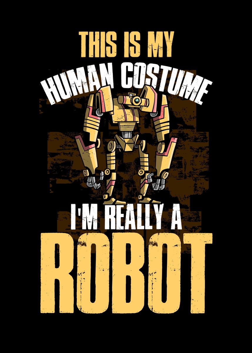 'Human Costume Robot' Poster, picture, metal print, paint by CatRobot ...