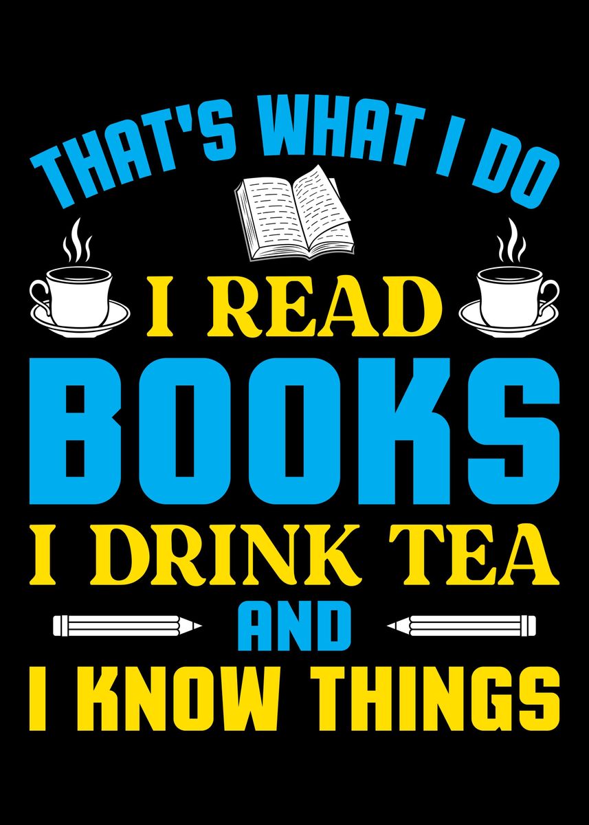 'Booklover Bookworm book' Poster, picture, metal print, paint by ...