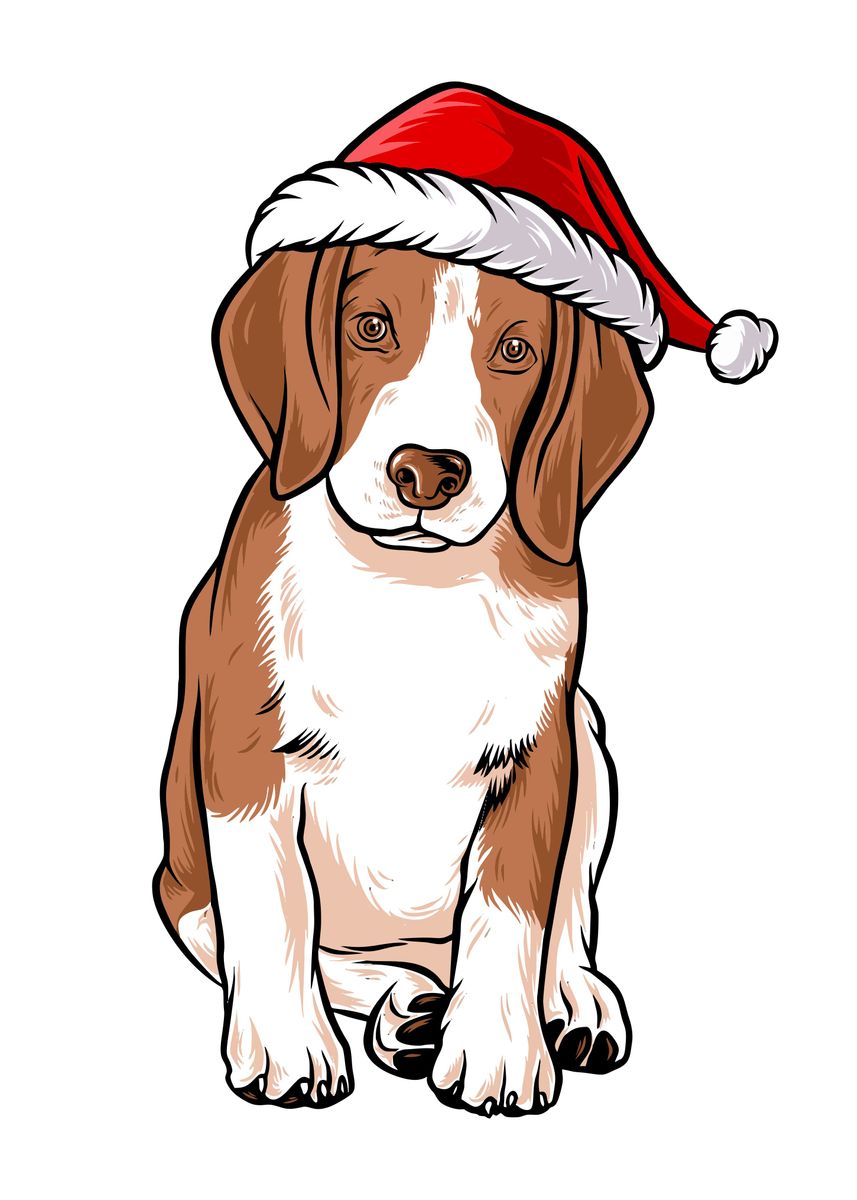 'Dogs Happy Christmas' Poster, picture, metal print, paint by Love ...