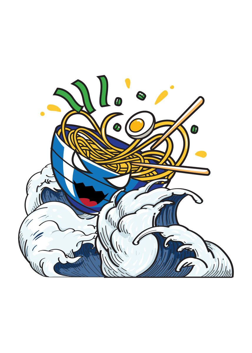 'Noodle Storm' Poster, picture, metal print, paint by Francois ...