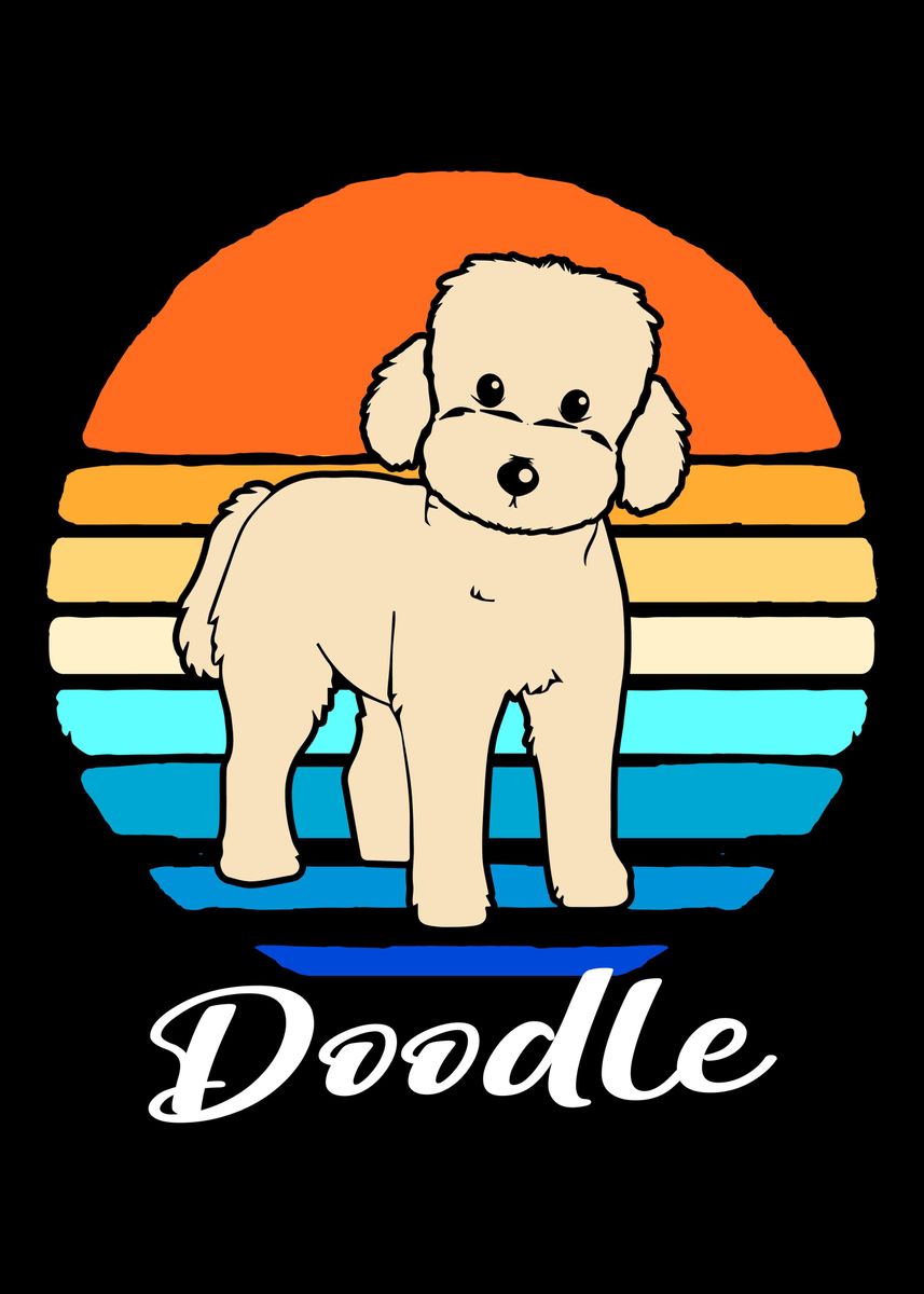 'Goldendoodle Retro Dog' Poster by FunnyGifts | Displate