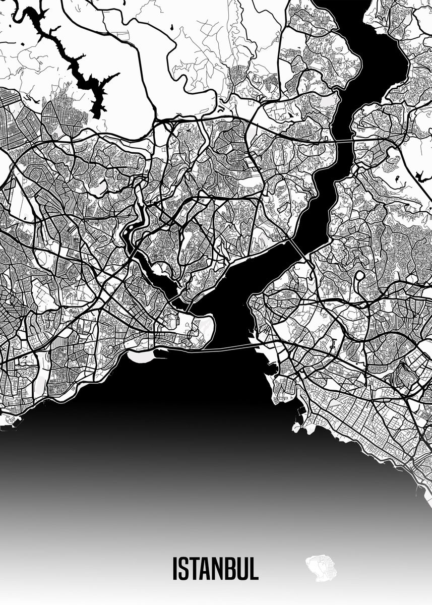 'Istanbul map' Poster, picture, metal print, paint by Stefano Lunghi ...