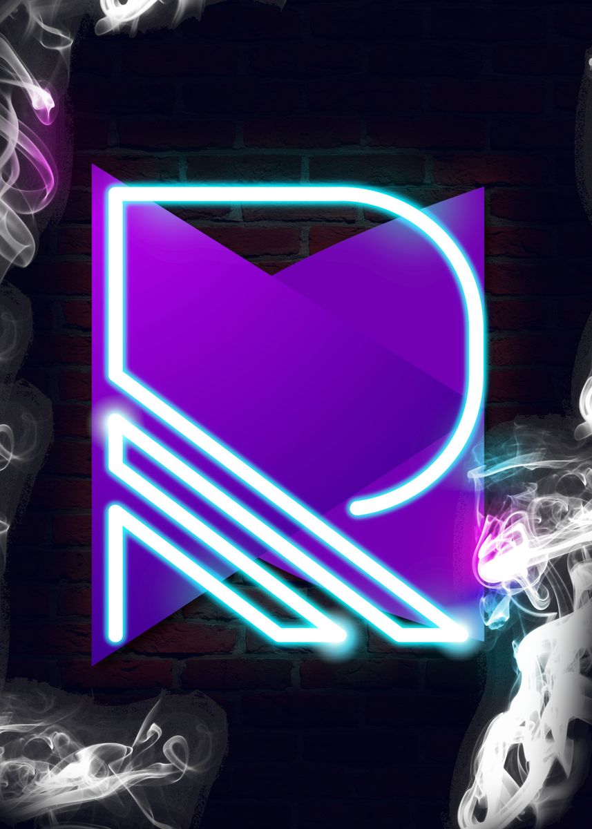 'Neon Sign Alphabet R' Poster, picture, metal print, paint by Thanatu5 ...