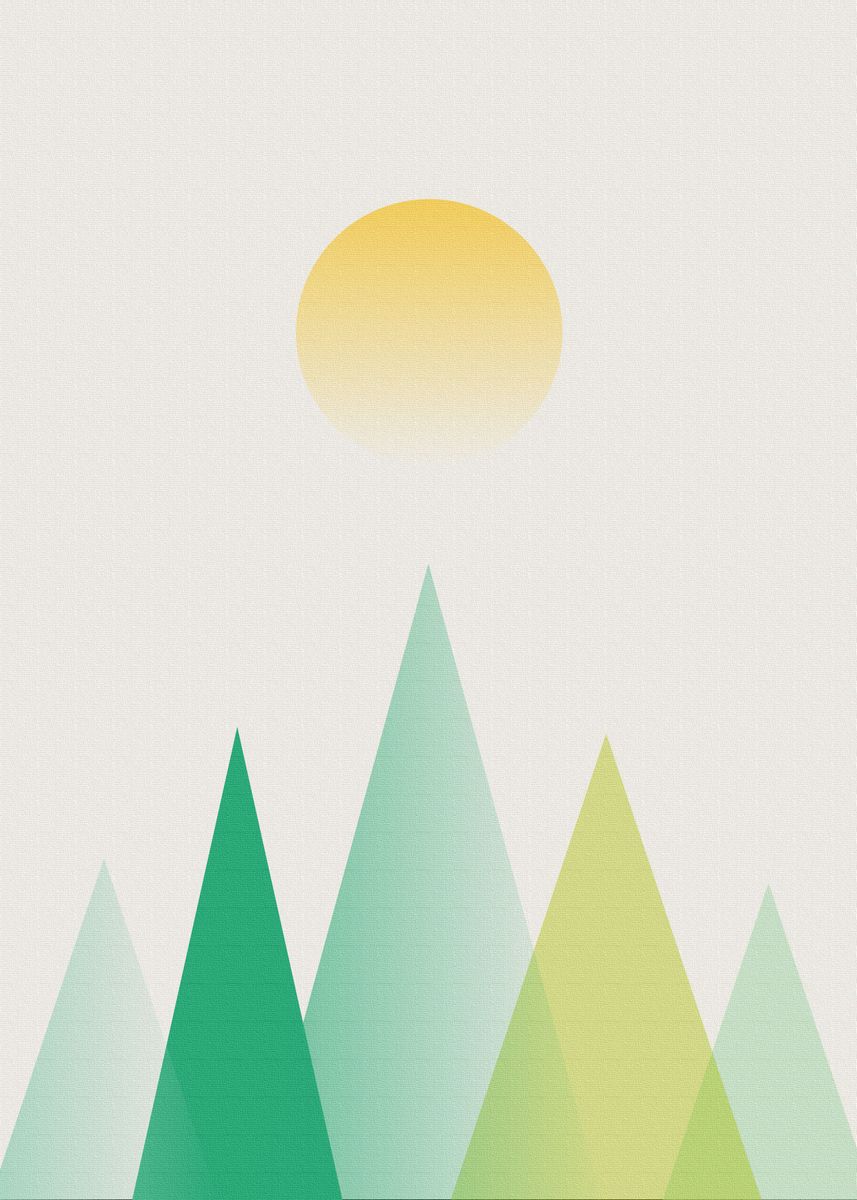 'Abstract green mountains' Poster by RedSpoon | Displate